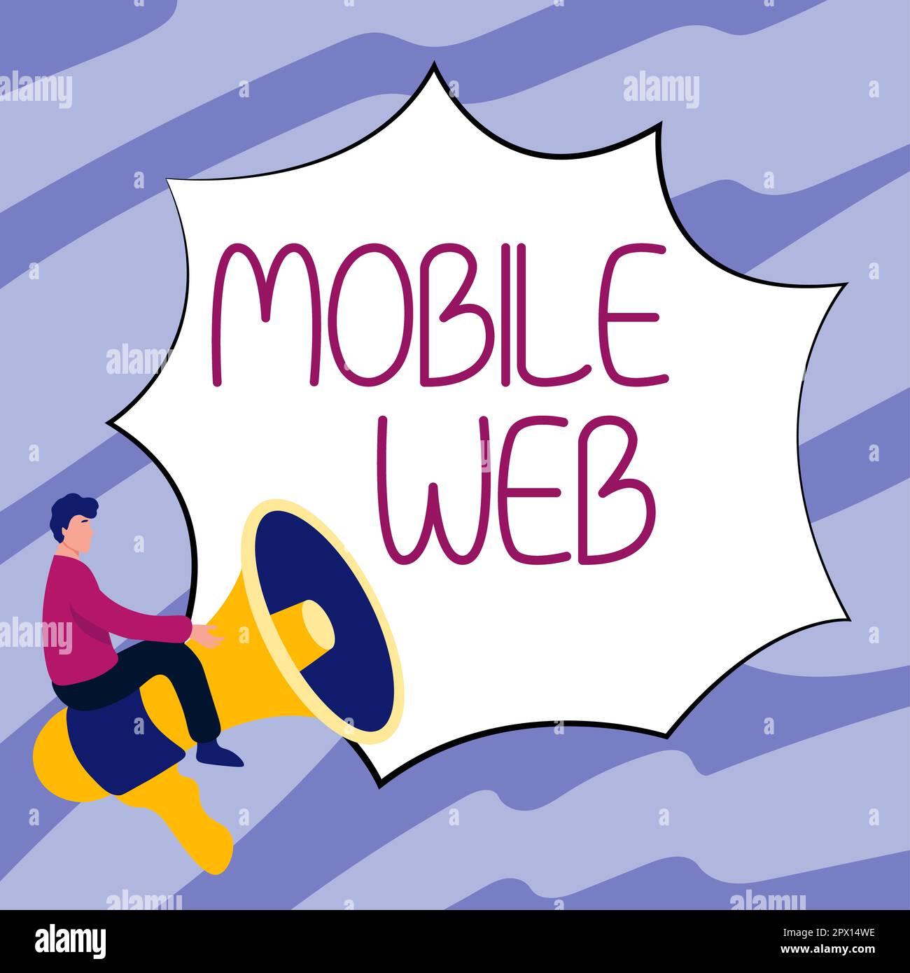 Text showing inspiration Mobile Web, Word Written on browser-based ...