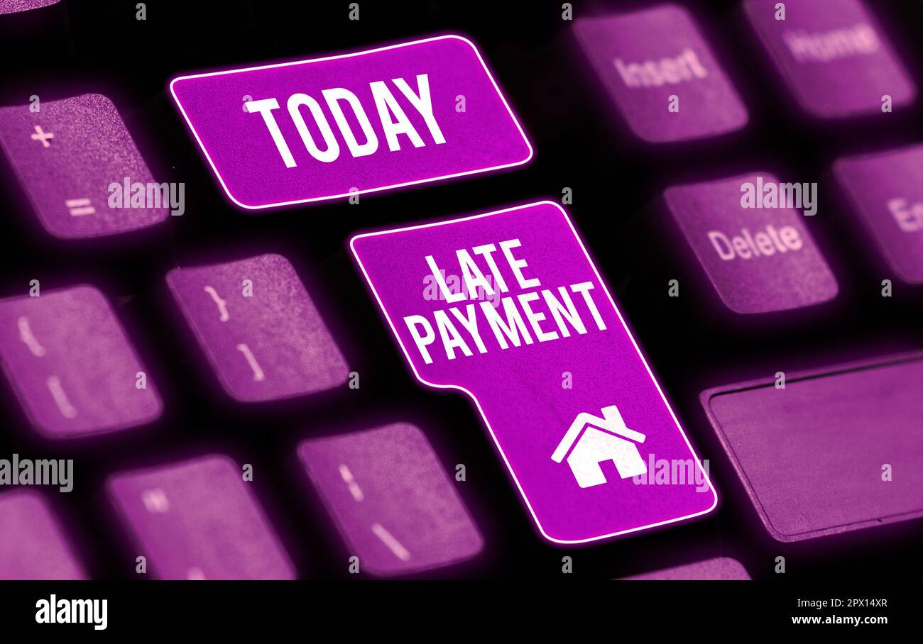 Sign displaying Late Payment, Business showcase payment made to the ...