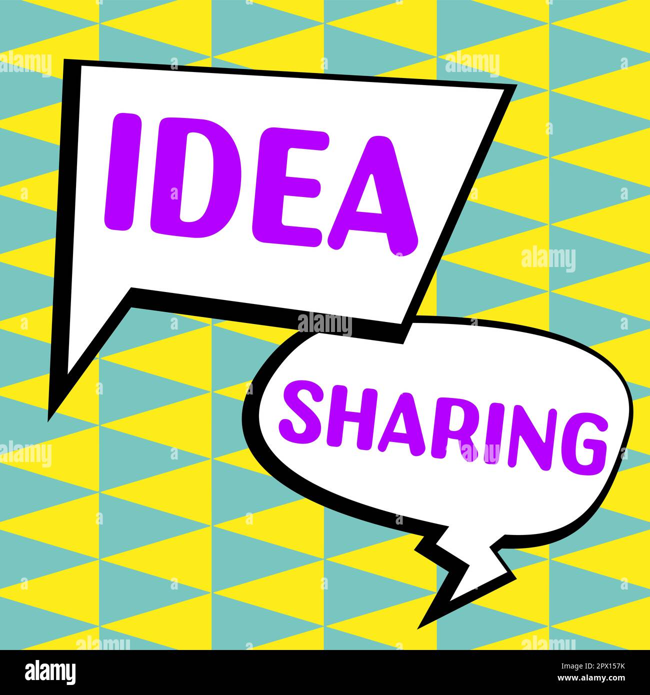 Text caption presenting Idea Sharing, Word Written on Startup launch ...