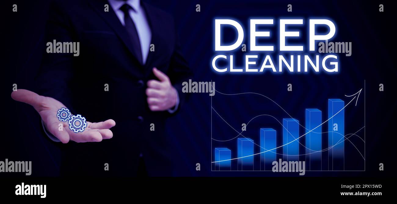 Writing displaying text Deep Cleaning, Business approach an act of ...