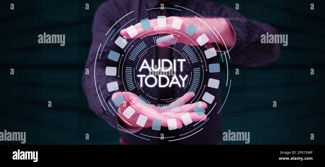 Text caption presenting Audit Today, Word Written on Written opinion of ...