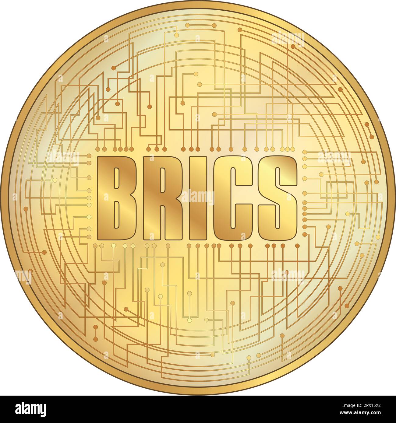 BRICS cryptocurrency fantasy gold token, vector illustration Stock Vector Image & Art - Alamy