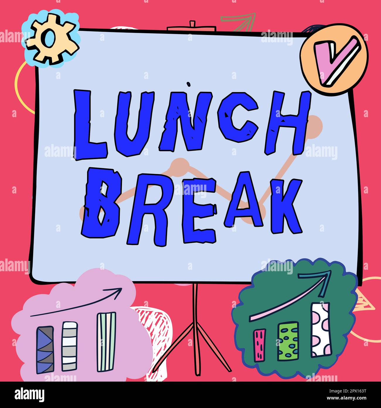 Hand writing sign Lunch Break, Business overview time when a person ...