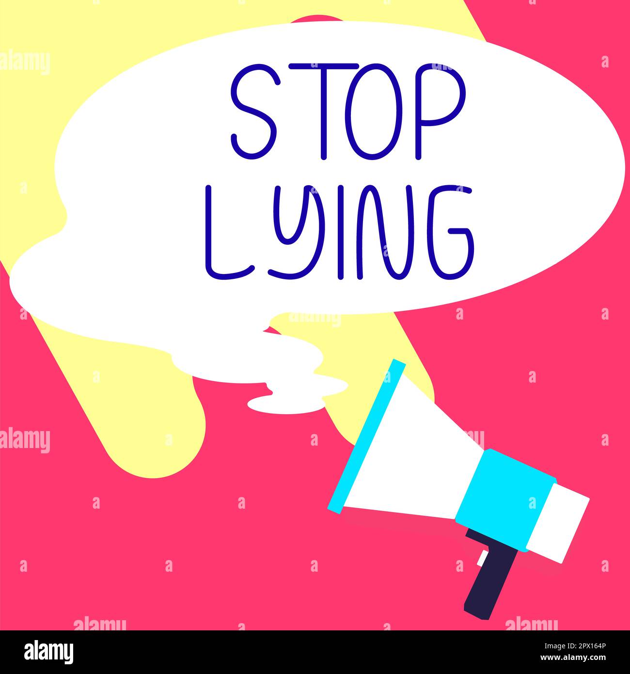 Hand writing sign Stop Lying, Business concept put an end on chronic ...