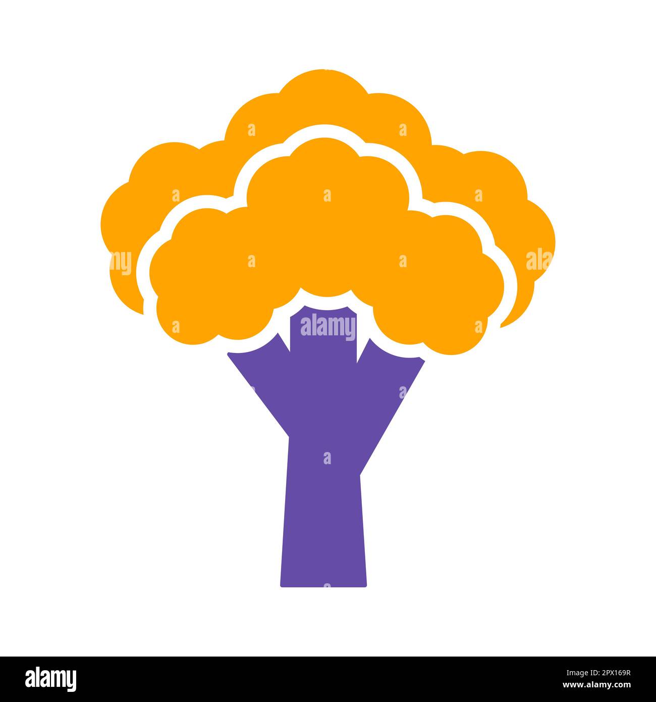 Broccoli isolated design vector glyph icon. Vegetable sign. Graph ...