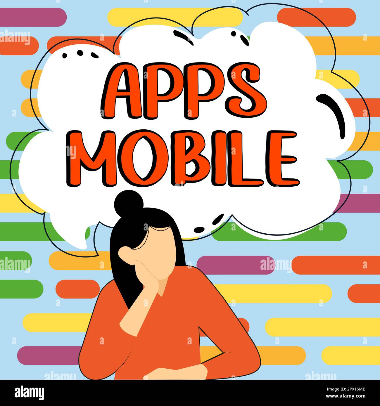 Conceptual display Apps Mobile, Business showcase computer program designed to run on phone hand ...