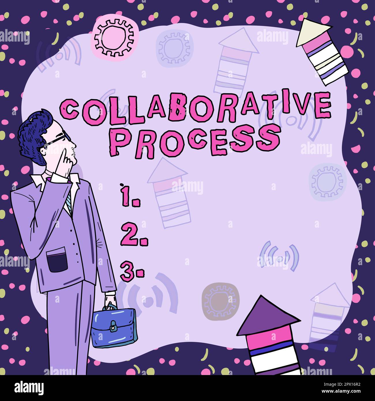 Text sign showing Collaborative Process, Business approach people and ...