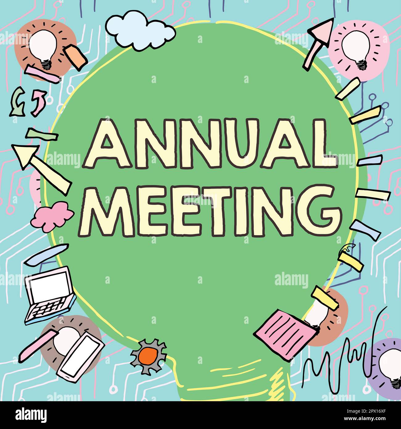Text showing inspiration Annual Meeting, Internet Concept Yearly ...