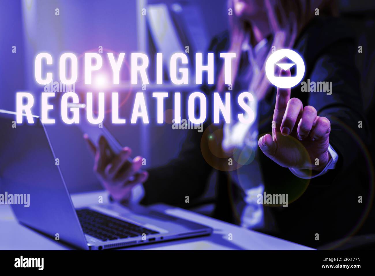 Conceptual caption Copyright Regulations, Concept meaning body of law that governs the original ...