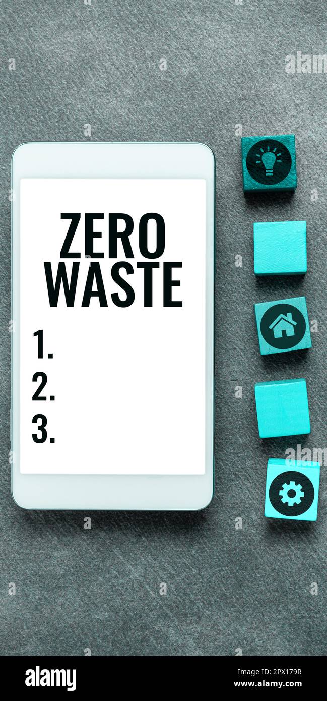 Inspiration showing sign Zero Waste, Business idea industrial responsibility includes composting ...