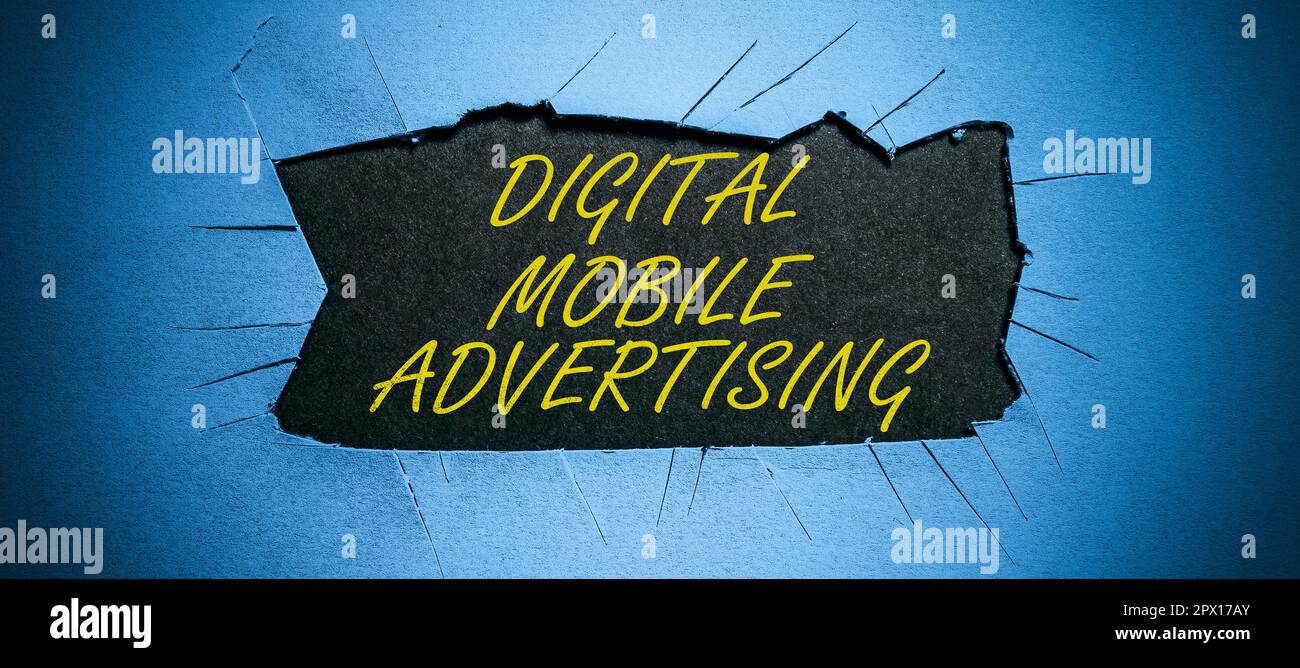 Conceptual display Digital Mobile Advertising, Business showcase ...