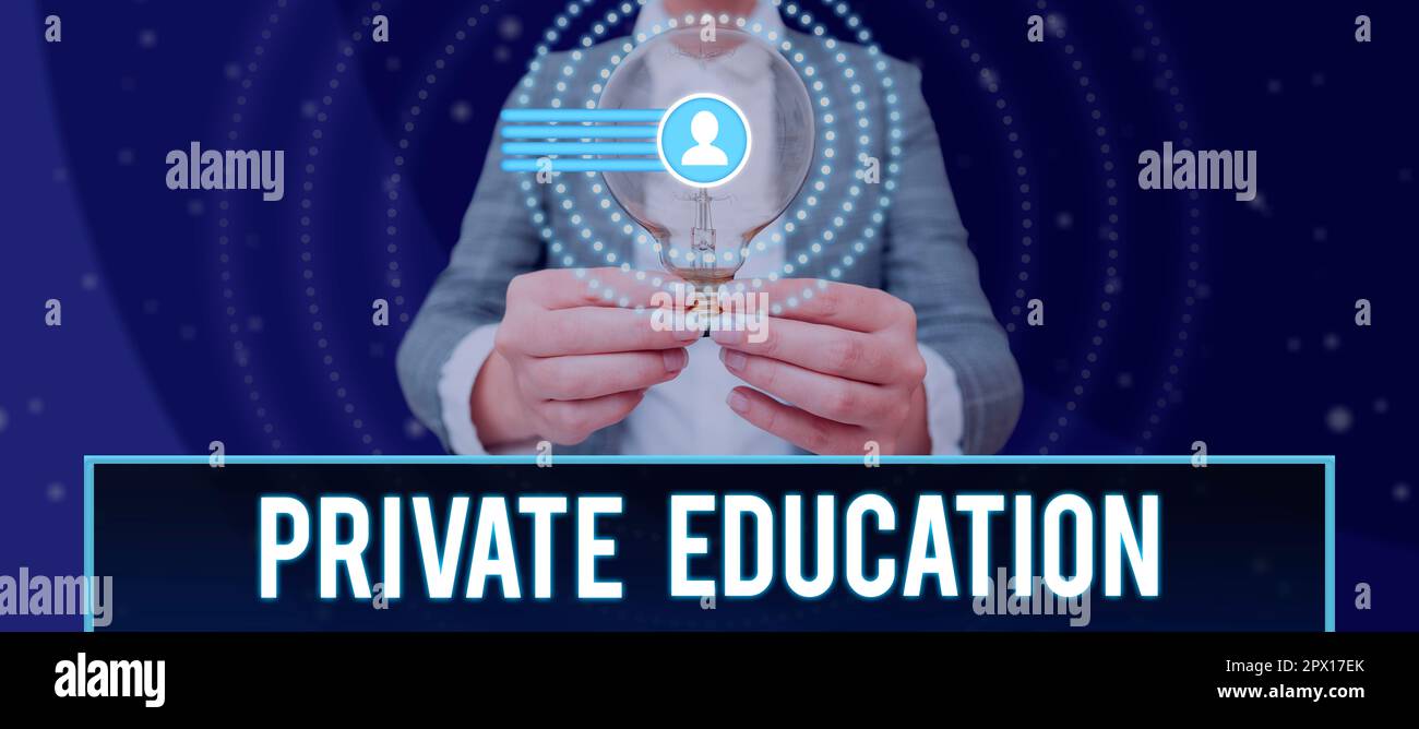 Text caption presenting Private Education, Internet Concept Belonging ...