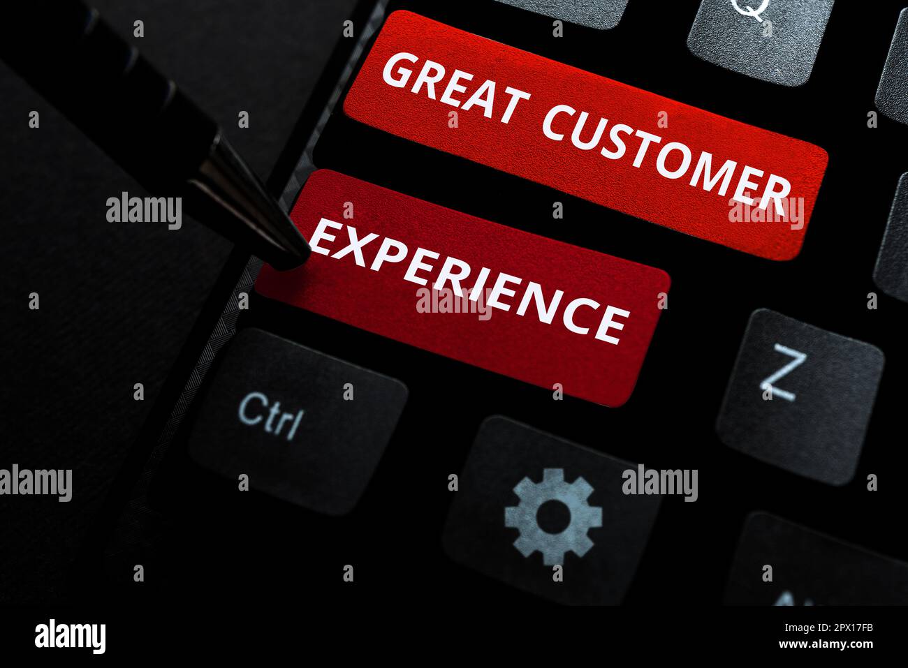 Conceptual caption Great Customer Experience, Business concept ...