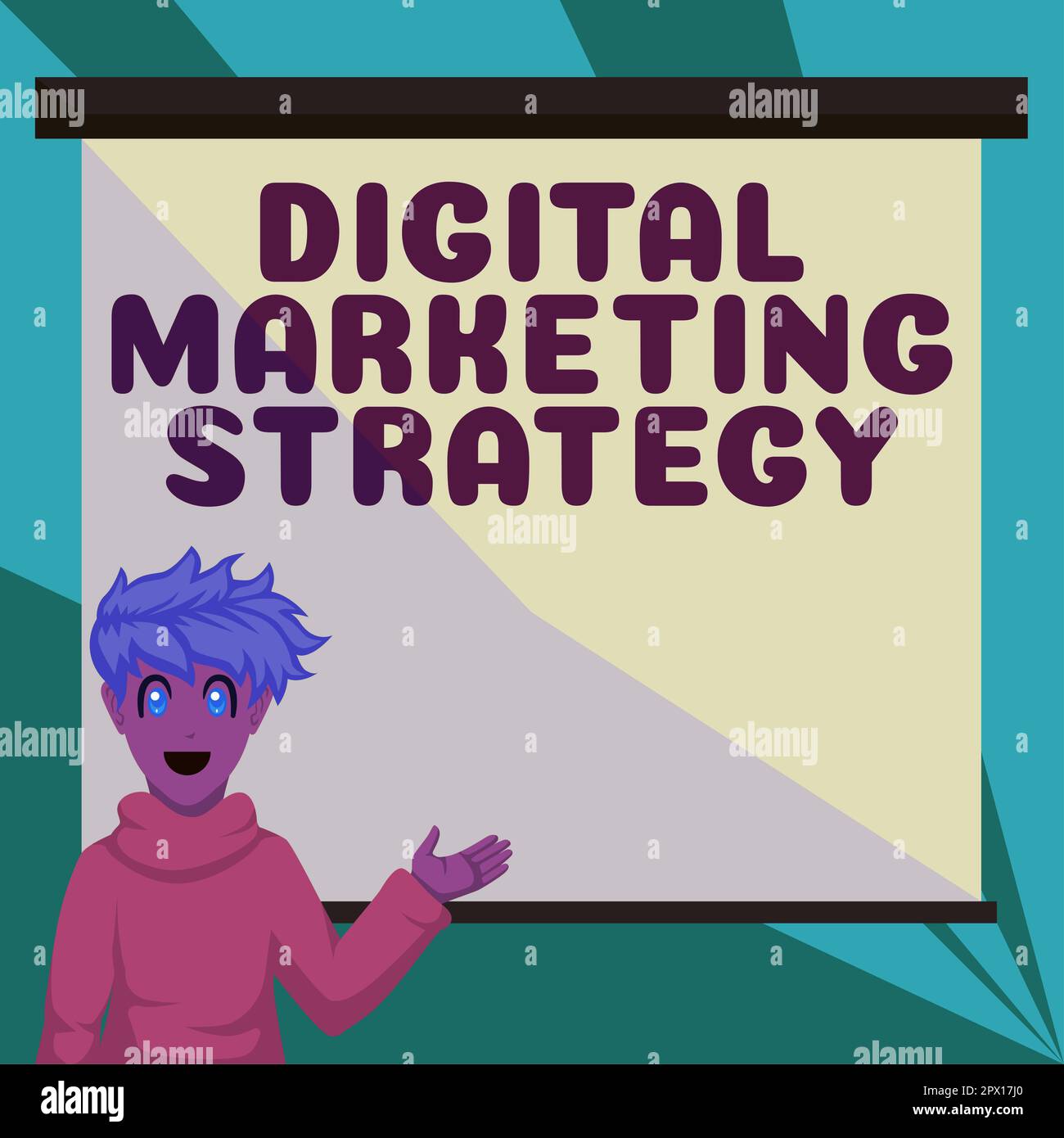 Text caption presenting Digital Marketing Strategy, Business approach ...