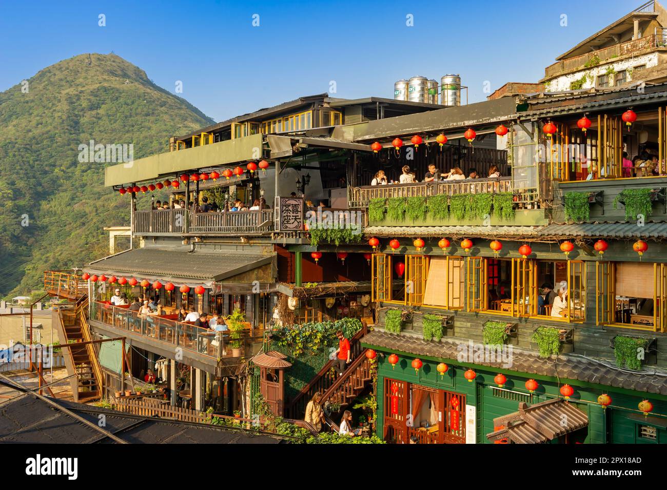 Magnificent views at sunset from the tea rooms on Jiufen Old Street ...