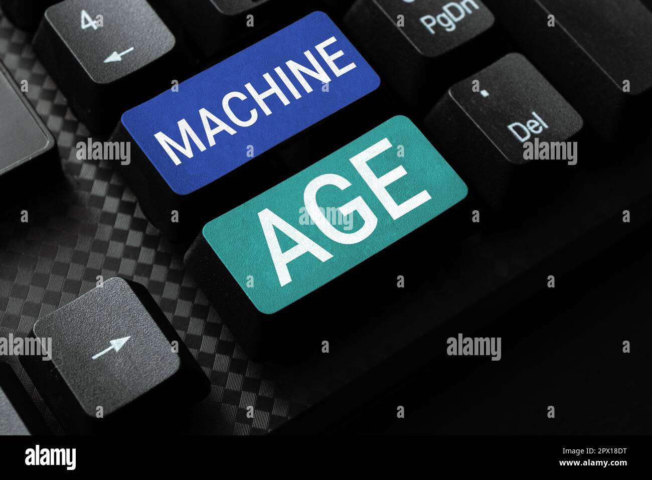 Text showing inspiration Machine Age, Concept meaning period of ...