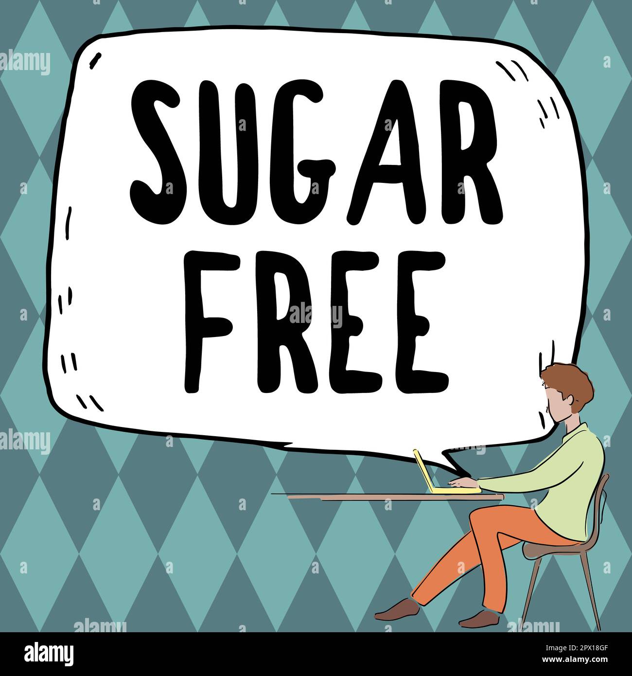 Hand writing sign Sugar Free, Business showcase containing an ...