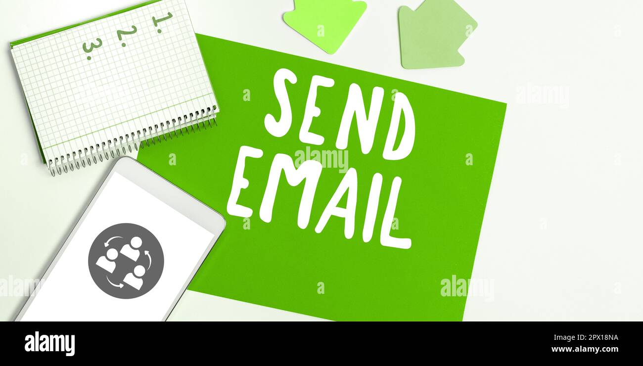 Conceptual caption Send Email, Internet Concept the system for using computers to send messages ...