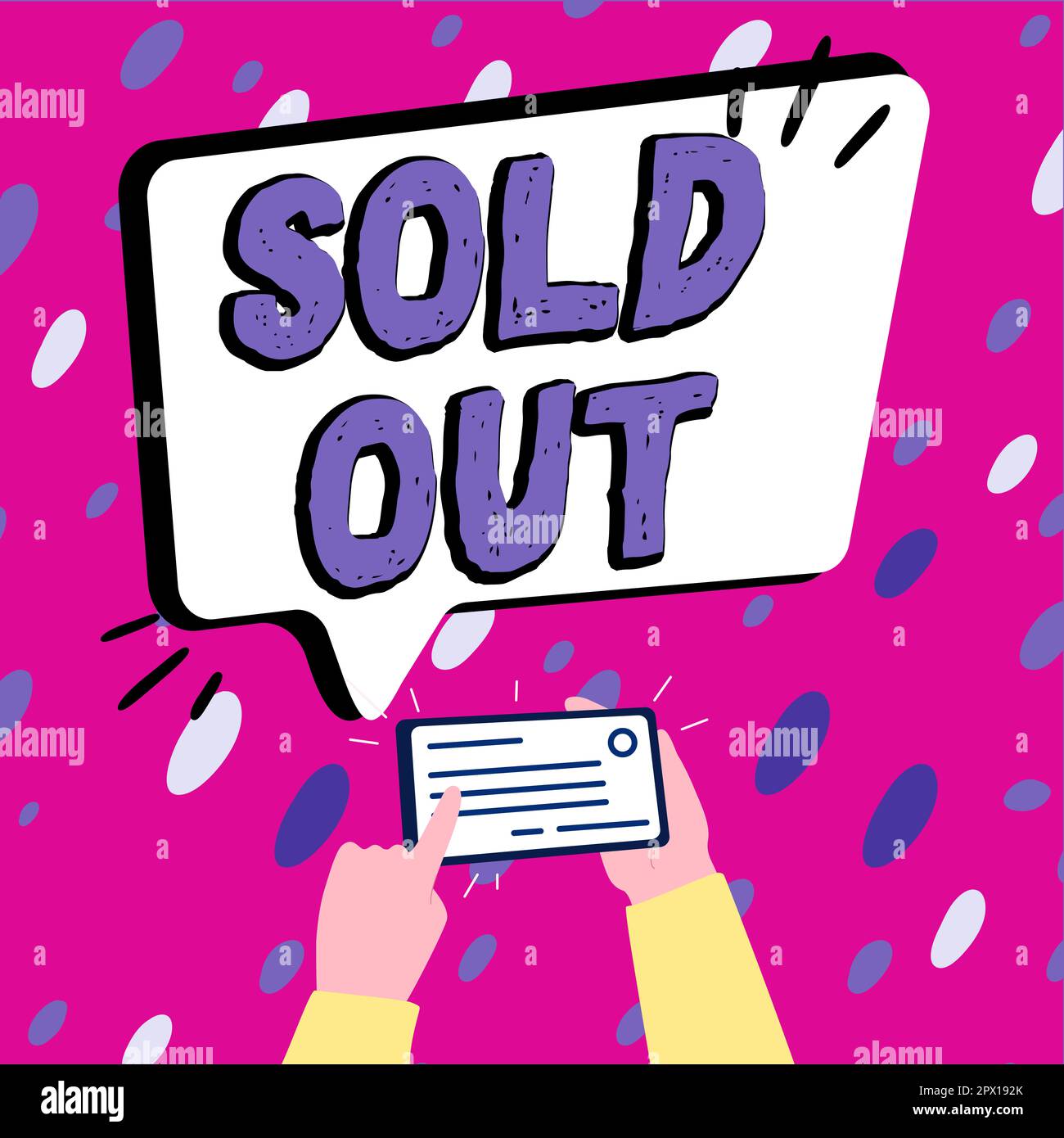 Writing displaying text Sold Out, Word for Not available anymore ...