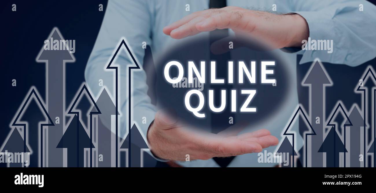 Writing displaying text Online Quiz, Conceptual photo game or a mind ...