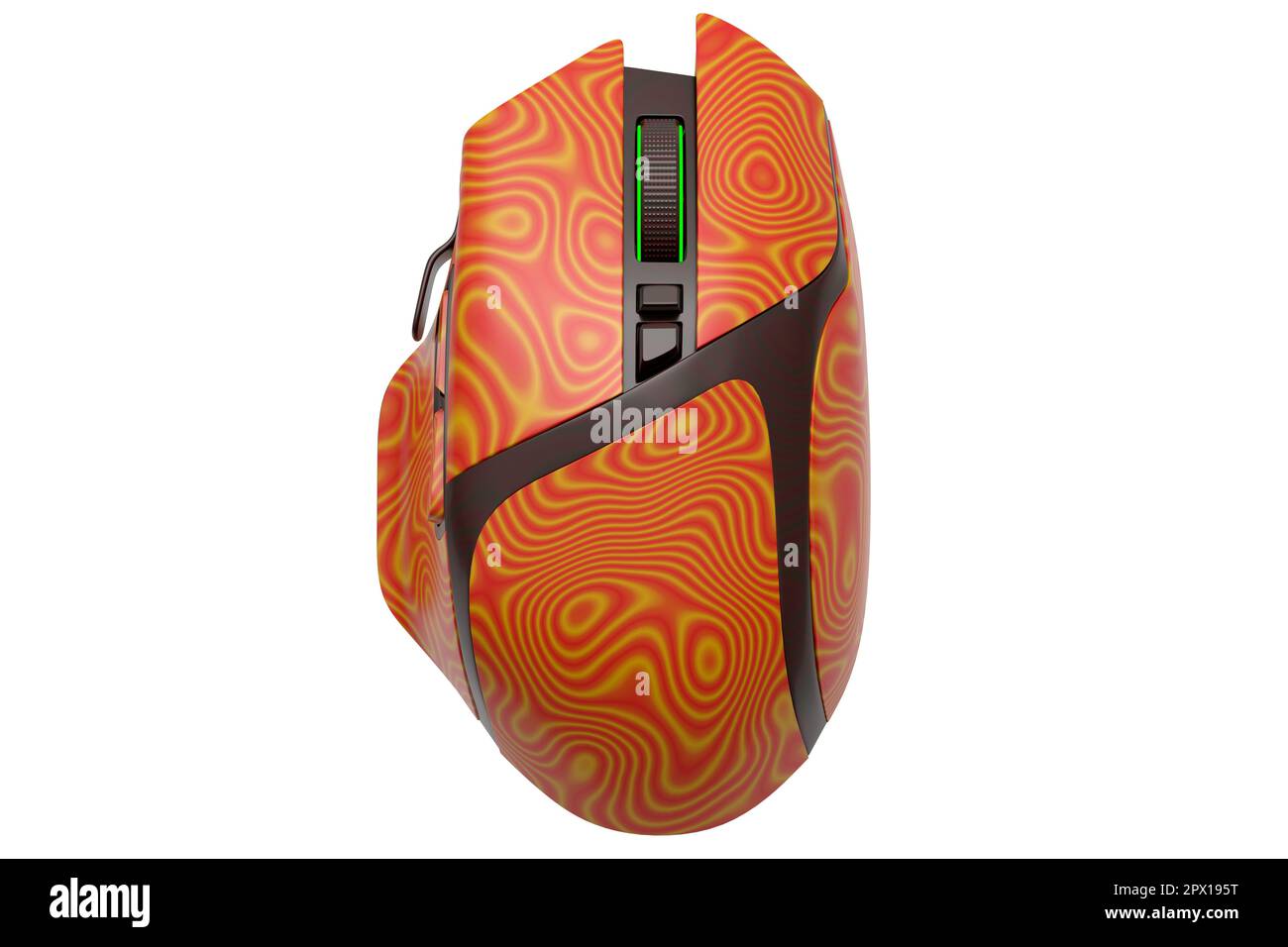 Wireless gaming computer mouse with seamless wavy pattern on white ...