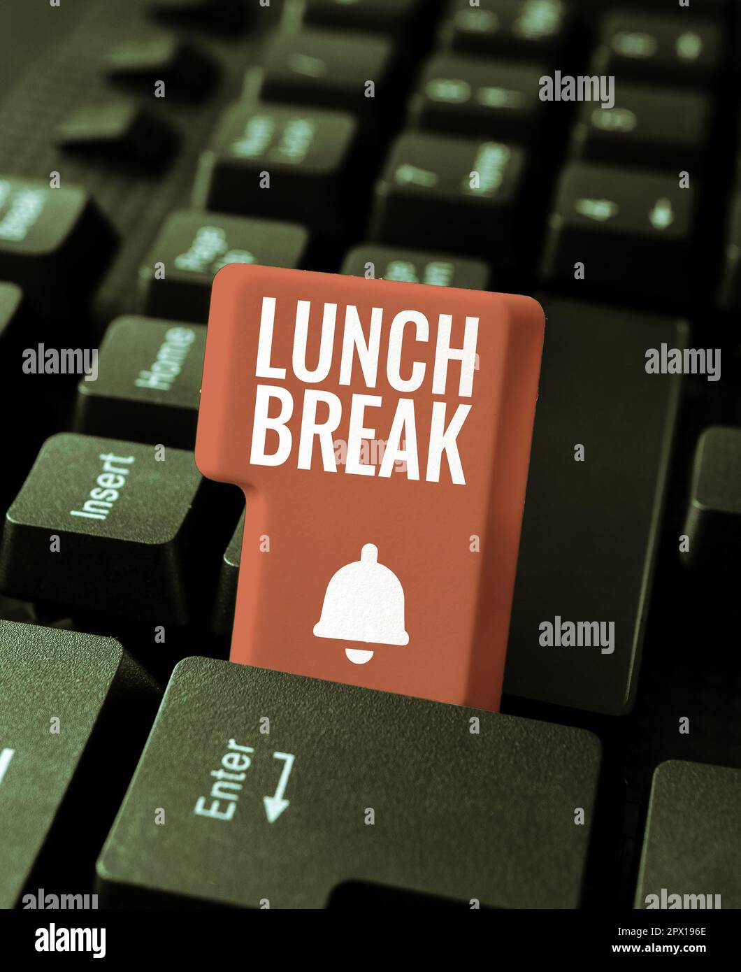 Sign displaying Lunch Break, Business approach time when a person stops ...