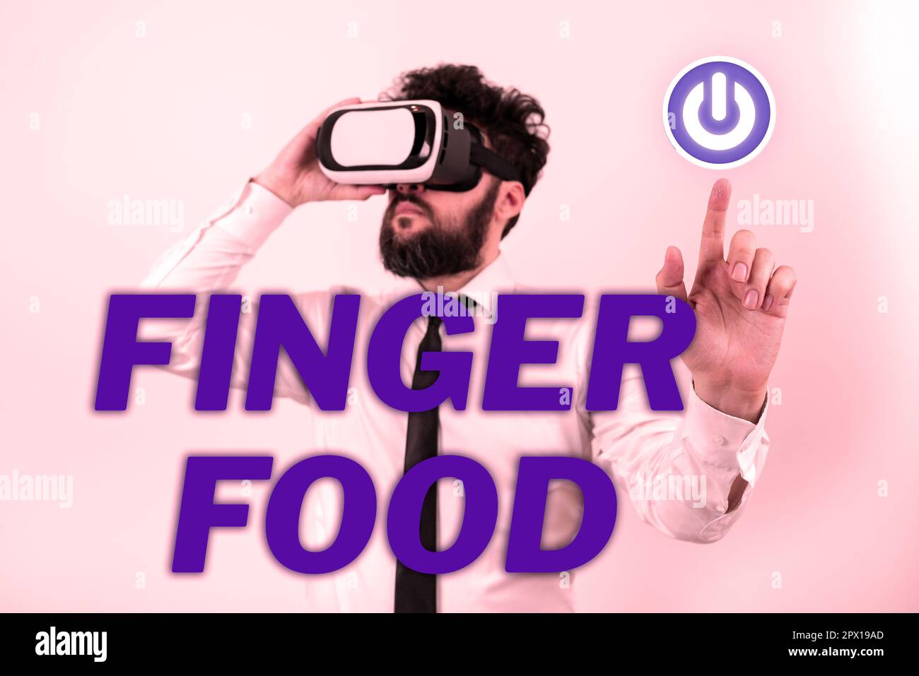 Hand writing sign Finger Food, Business concept products and digestives ...