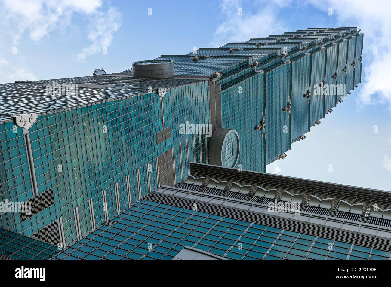 Taipei 101 tower, a view from the ground looking up, Taipei, Taiwan ...