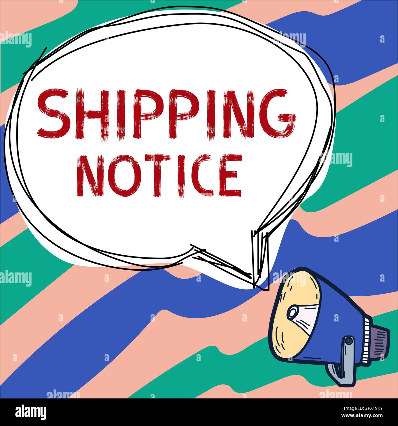 Hand writing sign Shipping Notice, Business showcase ships considered ...