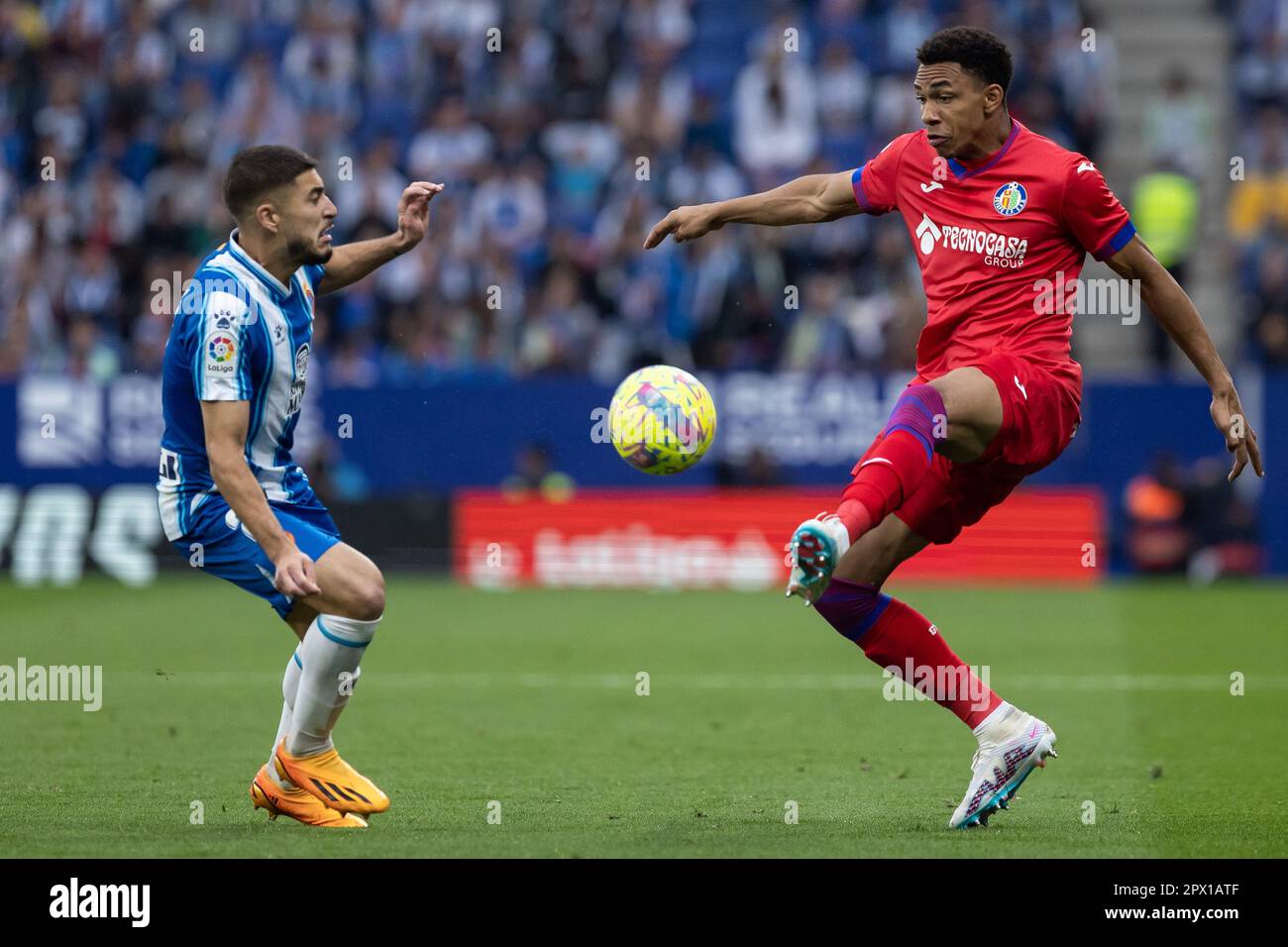 CORNELLA , SPAIN - APRIL 30: Gaston Alvarez of Getafe CF during the La ...