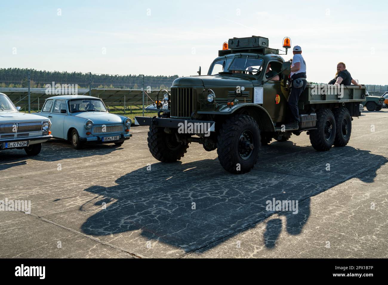 FINOWFURT, GERMANY - APRIL 22, 2023: Soviet military truck ZIL-157 ...