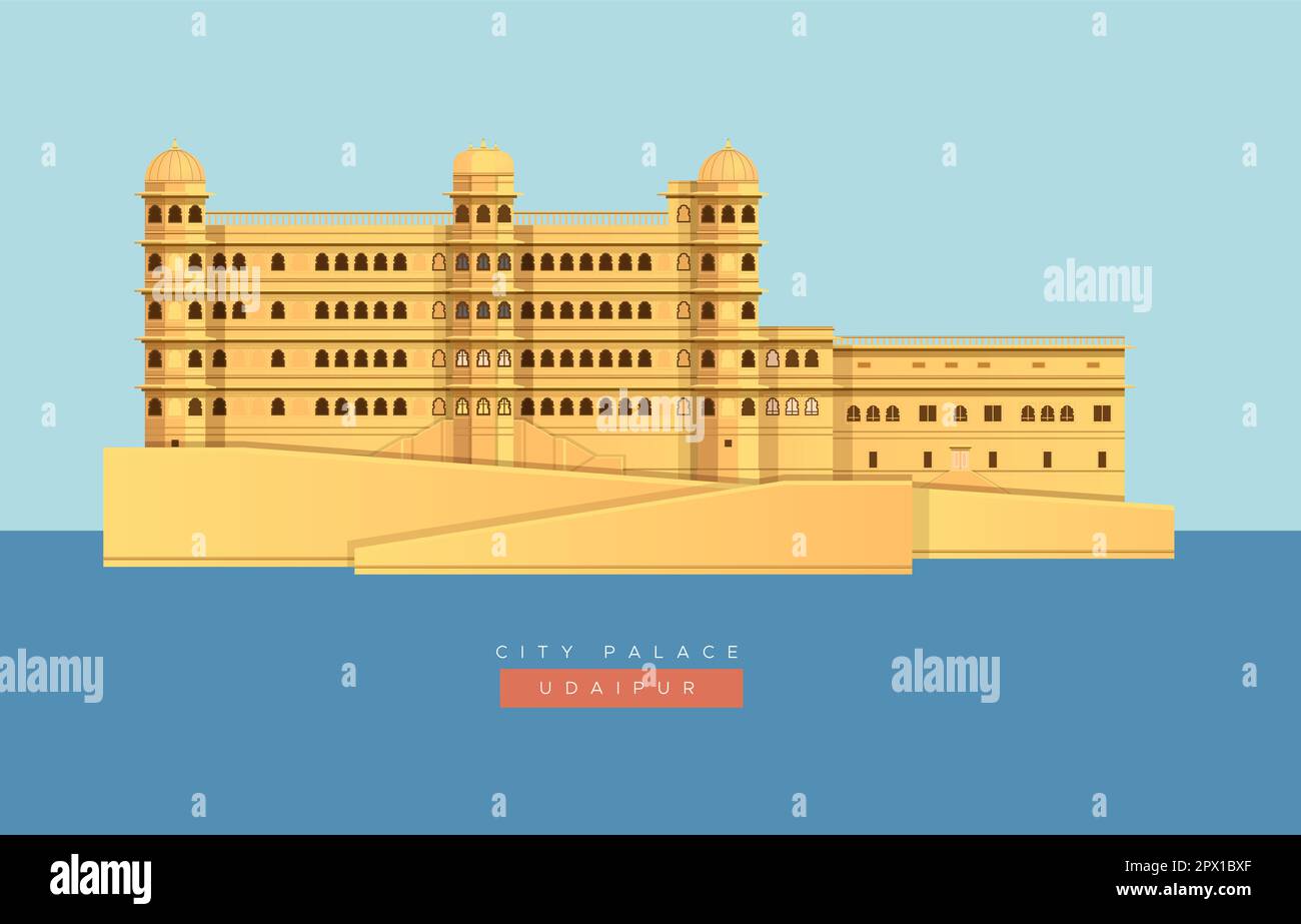 City palace of udaipur Stock Vector Images - Alamy