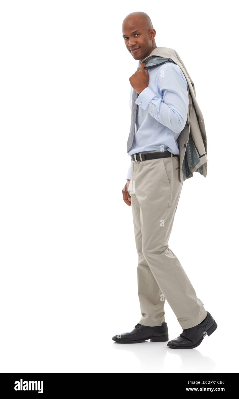 Business suits him. An African-American businessman walking with his ...