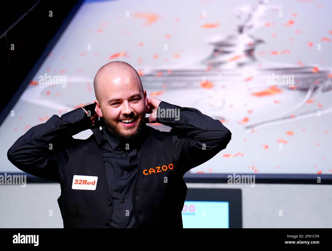 Luca Brecel reacts after beating Mark Selby to win the final on day ...