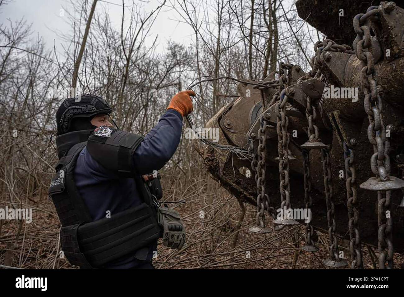 Kherson, Ukraine. 01st May, 2023. Members of State Emergency Service of ...
