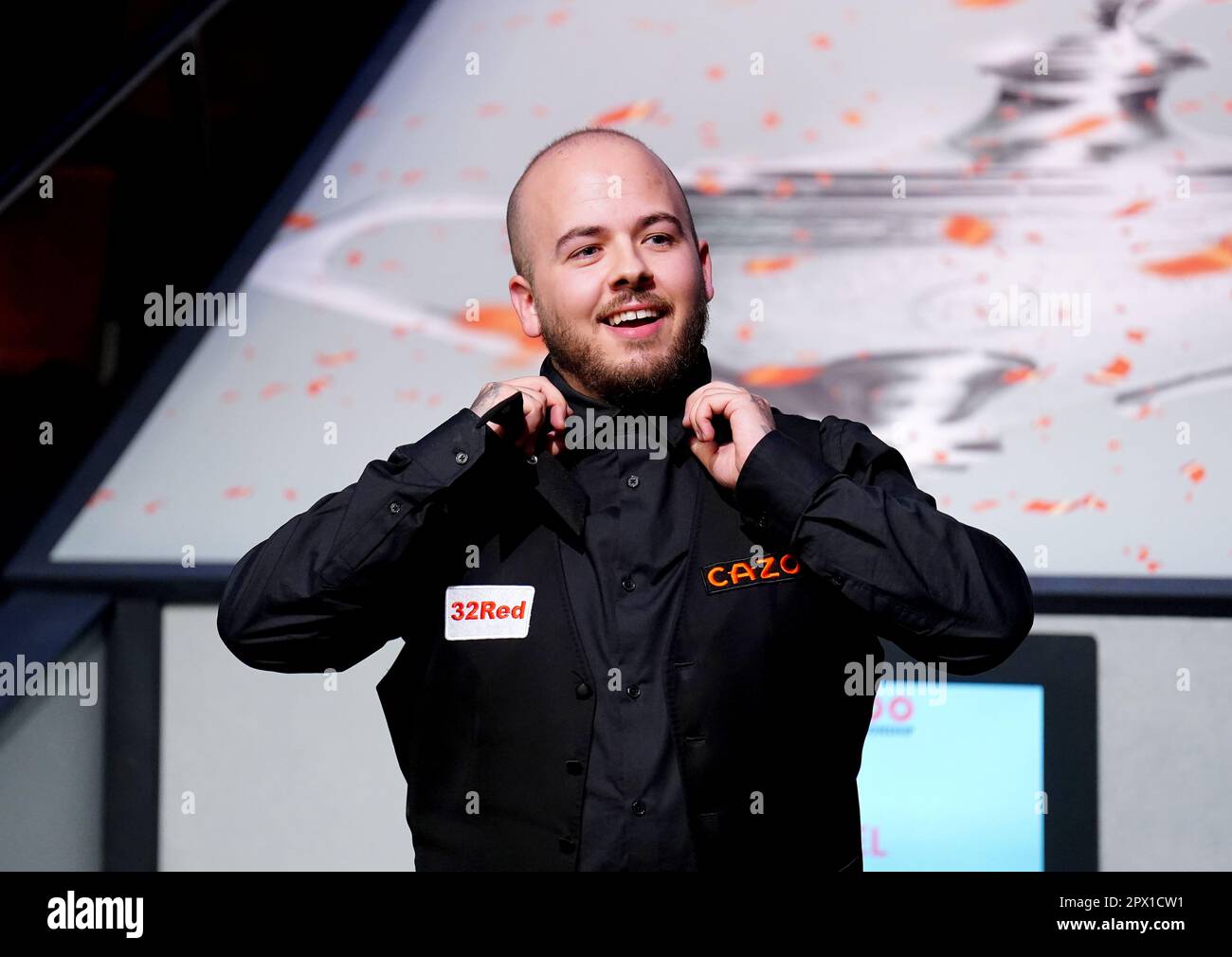 Luca Brecel reacts after beating Mark Selby to win the final on day ...