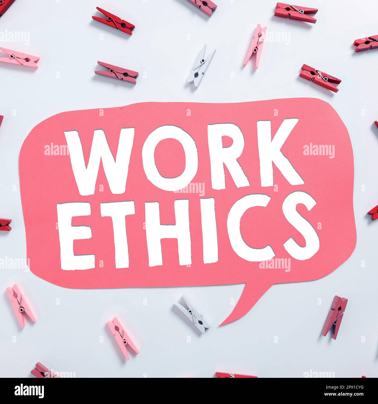 Conceptual caption Work Ethics, Word Written on A set of values ...