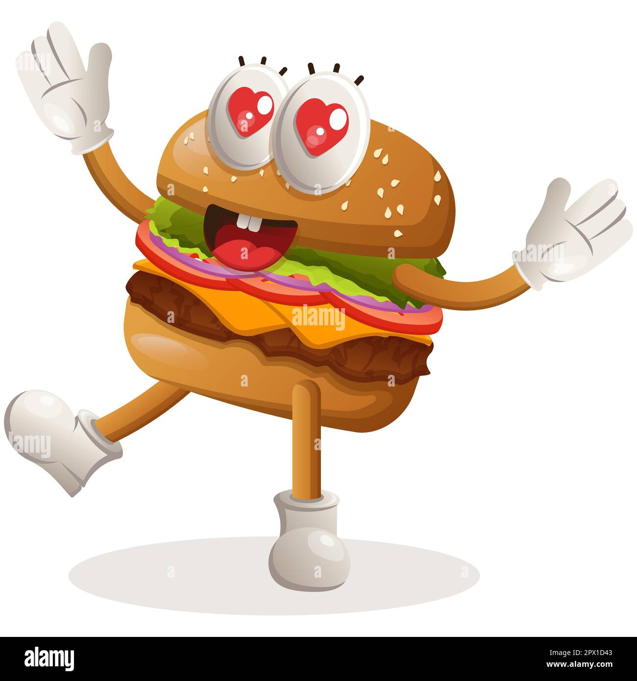 Cute burger mascot design playful and happy. Burger cartoon mascot ...