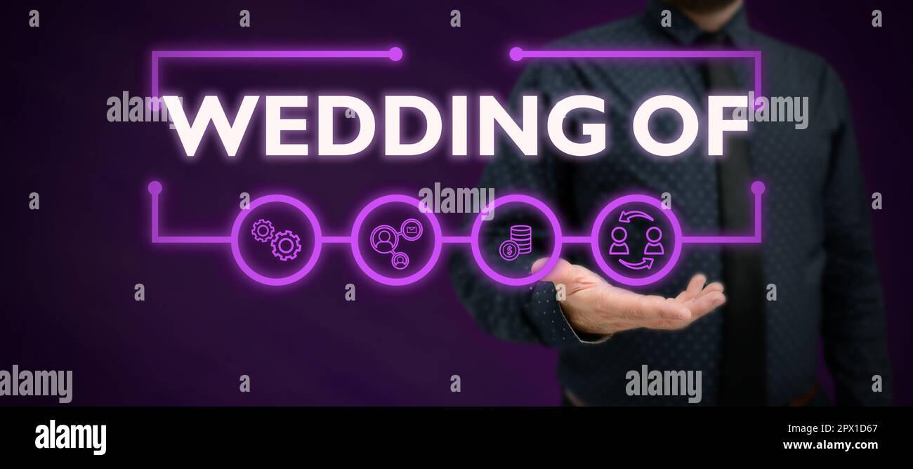Inspiration showing sign Wedding Of, Word Written on announcing that ...