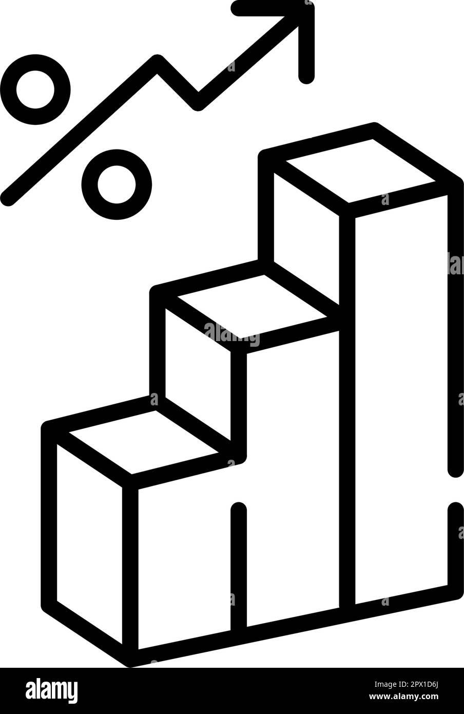 Financial investment growth. 3d bars with arrow pictogram. Success in ...