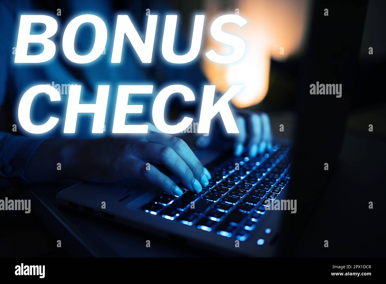 Writing displaying text Bonus Check, Concept meaning something in ...