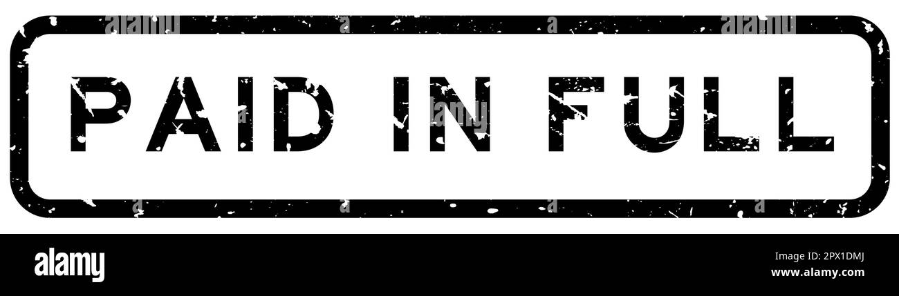 Grunge black paid in full word square rubber seal stamp on white background Stock Vector Image ...