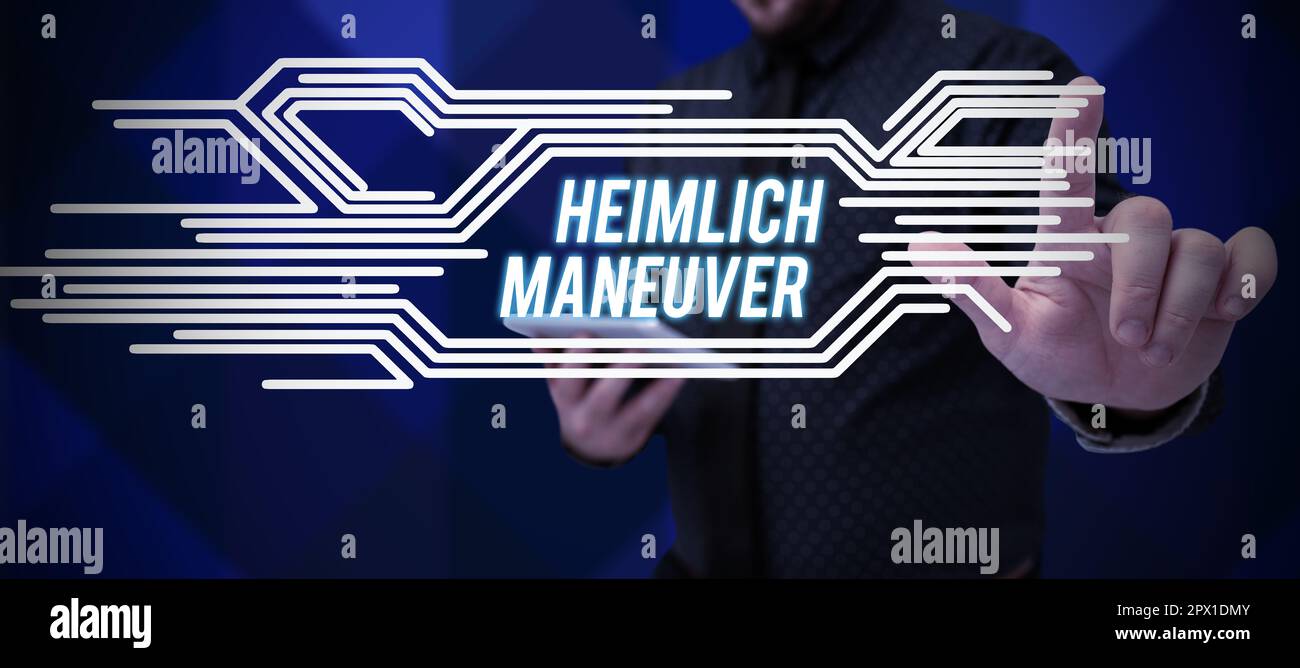 Handwriting text Heimlich Maneuver, Word Written on application of ...