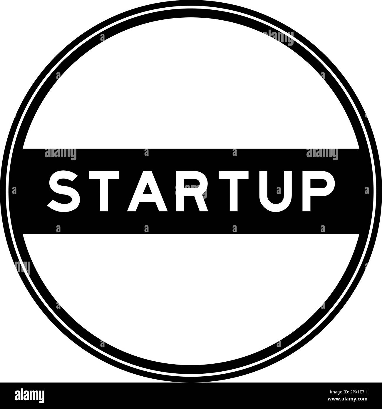 Black color round seal sticker in word startup on white background Stock Vector Image & Art - Alamy