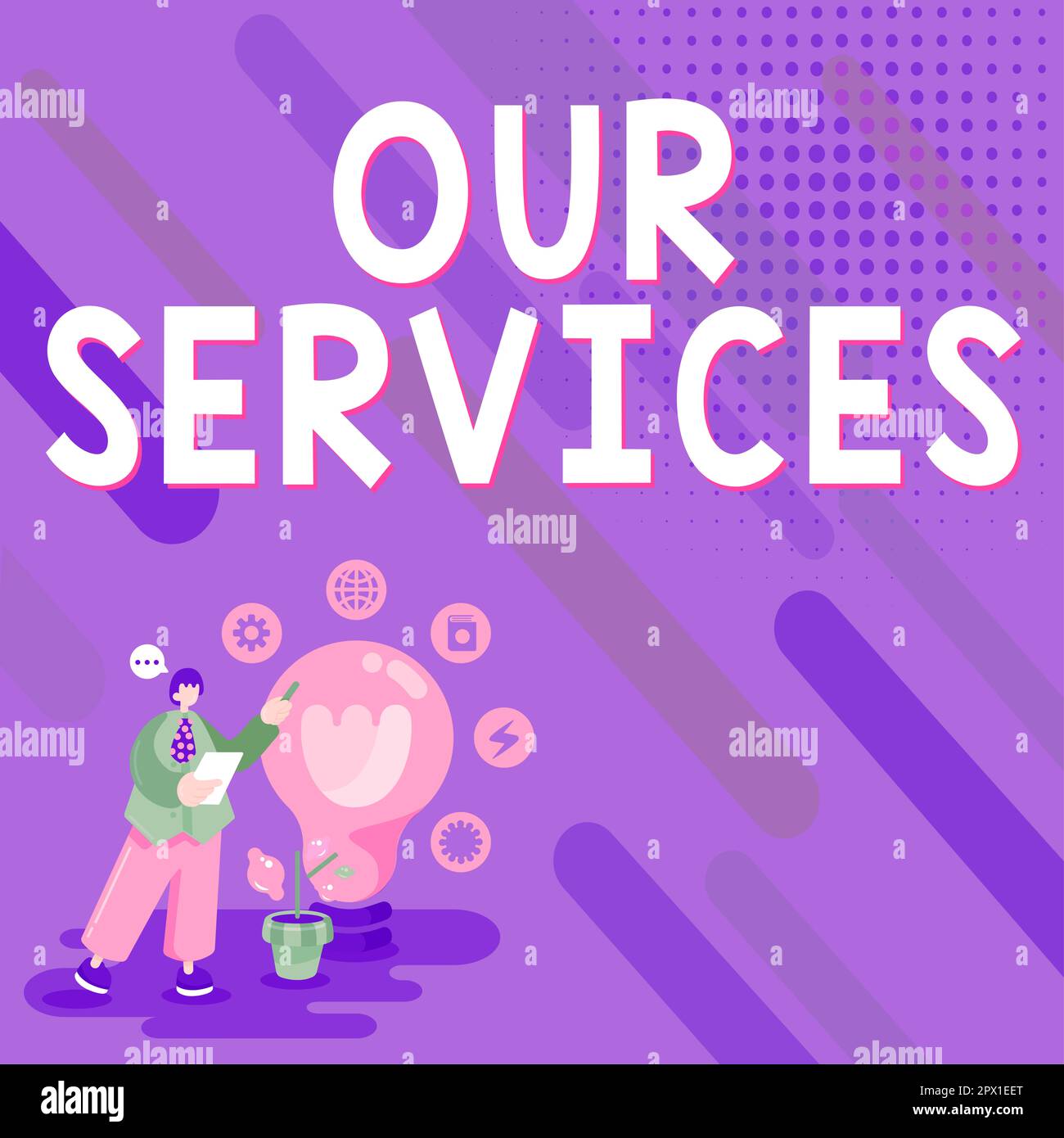 Text caption presenting Our Services, Business approach The occupation ...