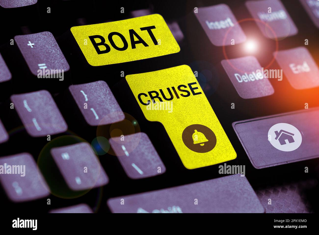 Text sign showing Boat Cruise, Word Written on sail about in area ...