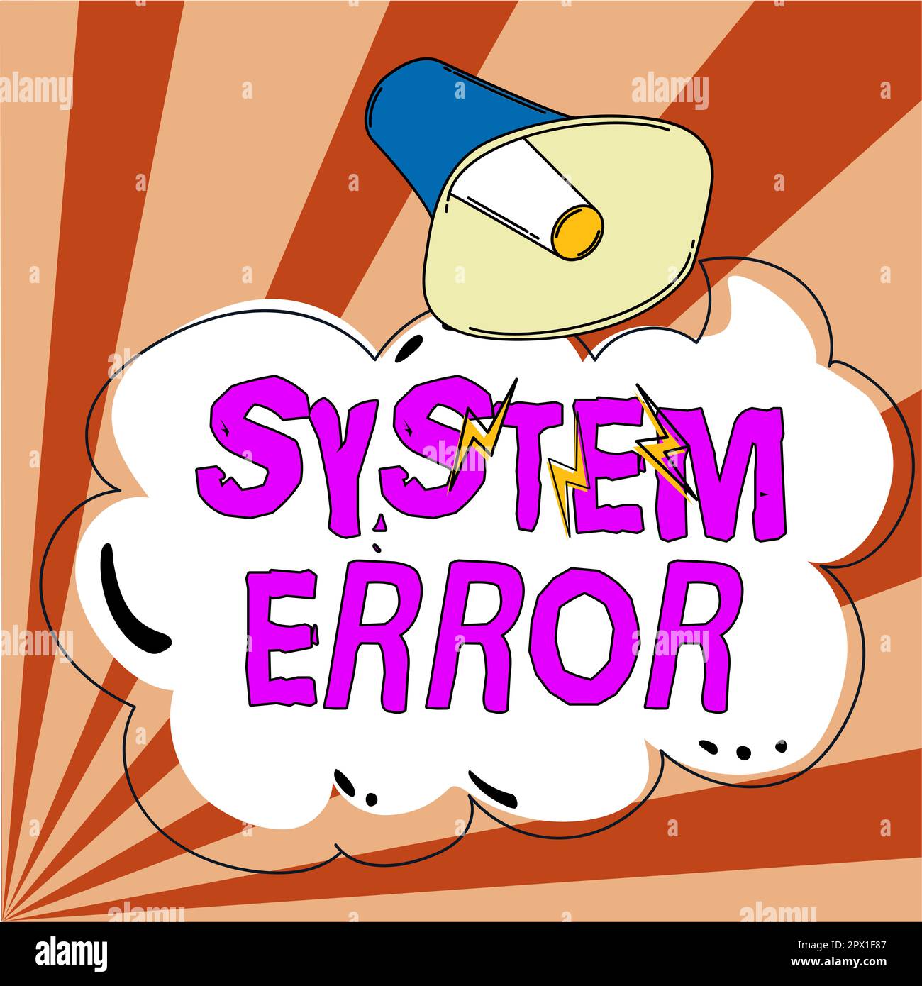 Text sign showing System Error, Concept meaning Technological failure ...