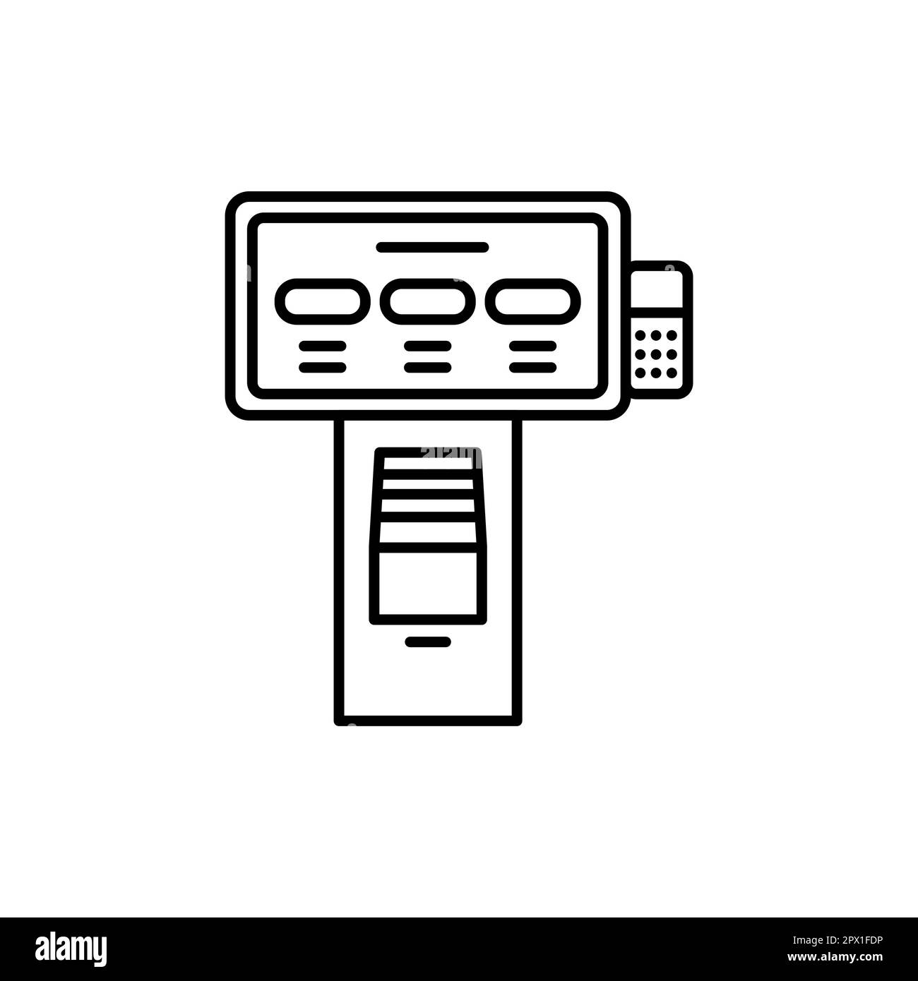 Hotel check in black line icon. Self service machine. Pictogram for web ... Hotel check in black line icon. Self service machine. Pictogram for web ...
