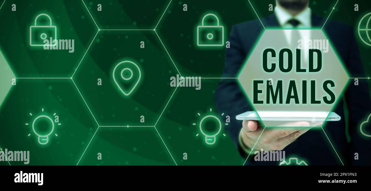Text sign showing Cold Emails, Internet Concept unsolicited email sent ...