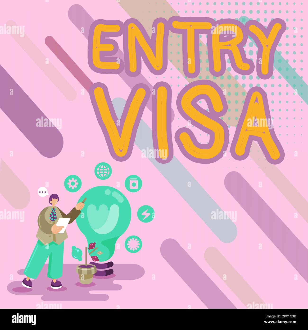 Hand writing sign Entry Visa, Concept meaning permission to enter a ...
